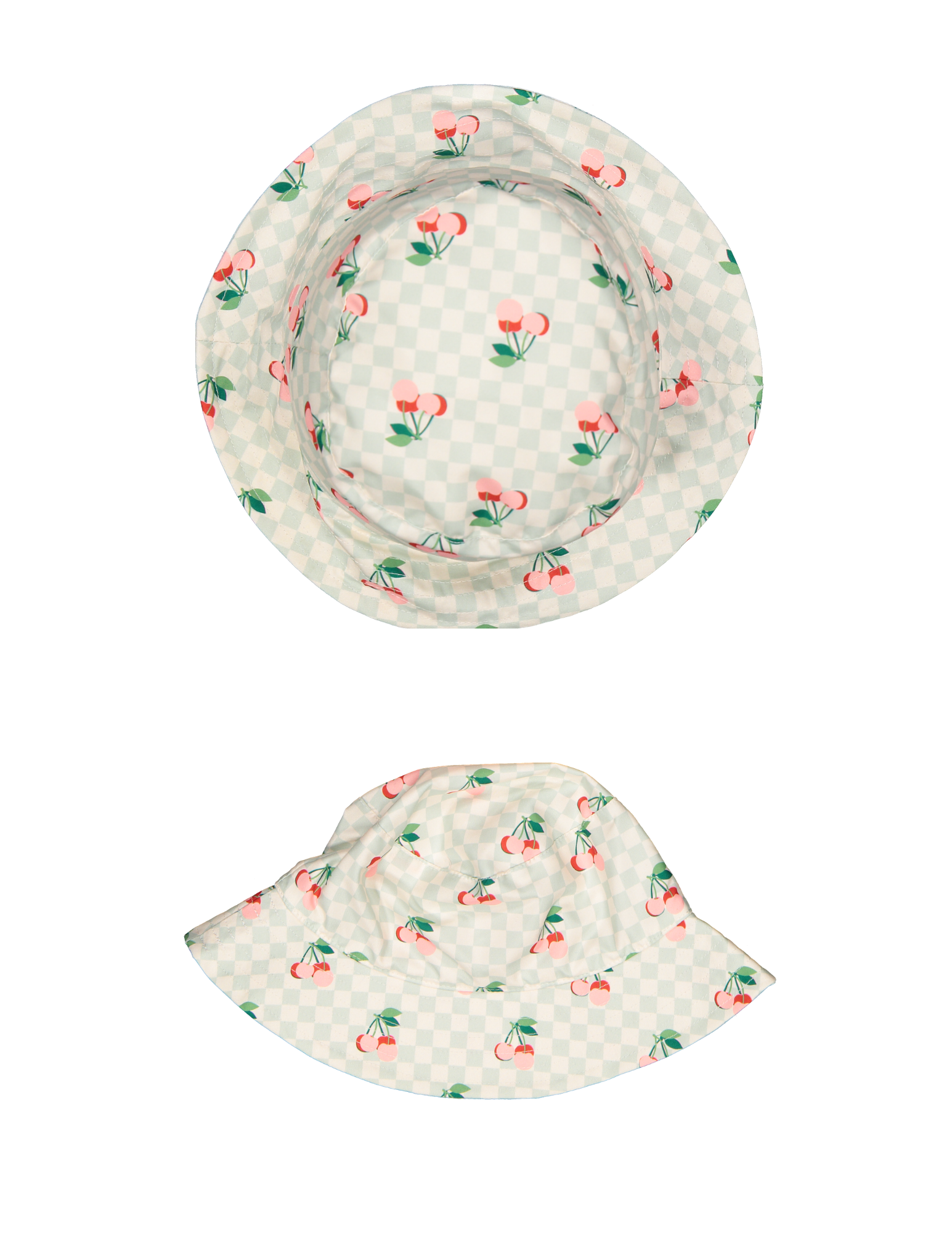 Paper Boat Hat - Cherries Squares | Fun & Protective Bucket Hat for ...